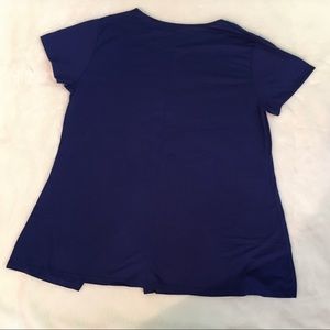 Tops | Royal Blue Tee With Diagonal Button Detail | Poshmark